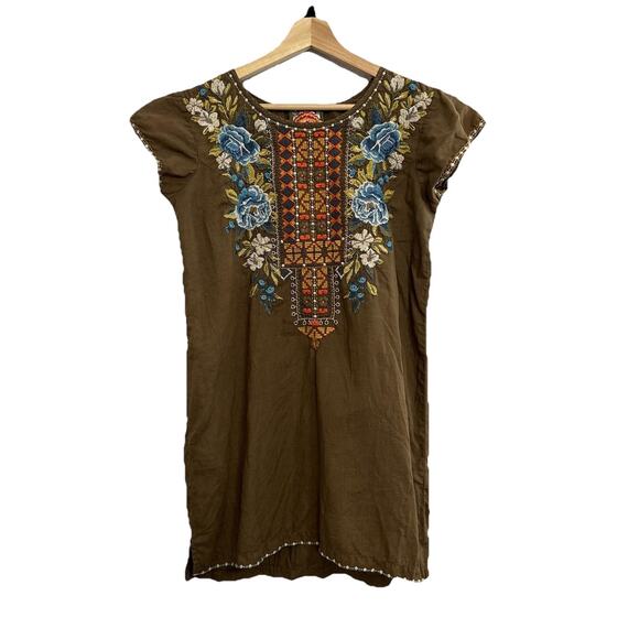 Johnny Was | Dresses | Johnny Was Linen Dress Womens Small Brown ...
